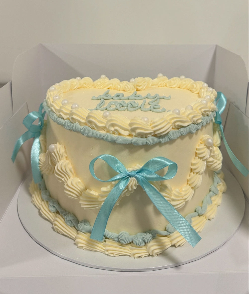 Baby Shower Heart Cake | Newcastle upon Tyne | The Couple That Bakes